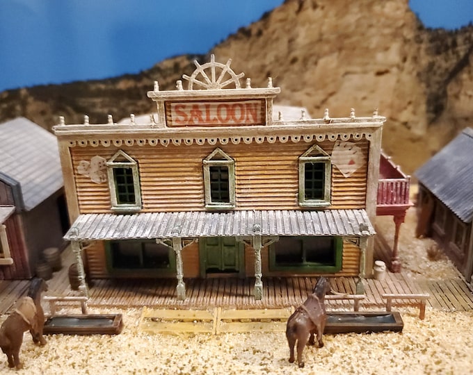 N Scale 3D Printed Model Old Wild West Building Kit-saloon- Kit With ...