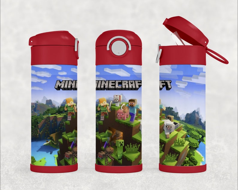 Minecraft Kids Water Bottle - Etsy New Zealand