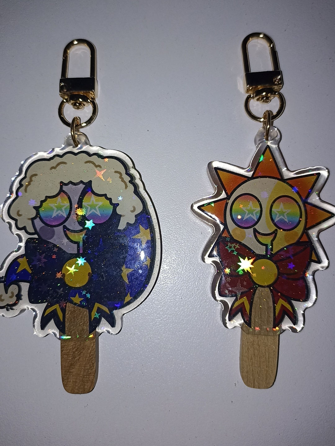 Sundrop and Moondrop Lollipop Candycore Keychains - Etsy