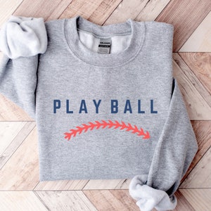 Play Ball Sweatshirt, Play Ball Shirt Women, Baseball Game Day Crewneck ...