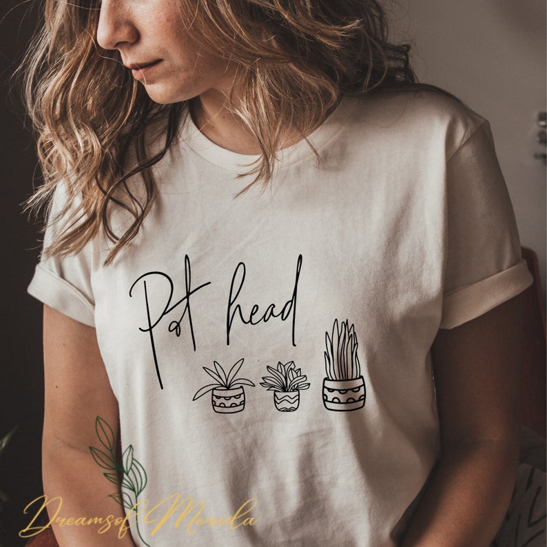 Pot Head Shirt, Funny Plant Mom Tshirt, Plant Lady Gift for Gardener, Plantaholic Tshirt ...