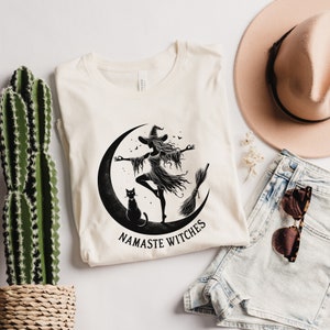 Namaste Witches Shirt, Funny Witch Tshirt for Halloween, Yoga Witch Tee ...