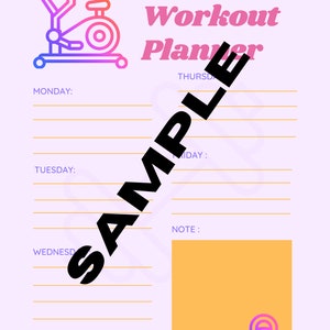 5 Day Workout Planner Printable PDF File Quick Print Easy - Etsy