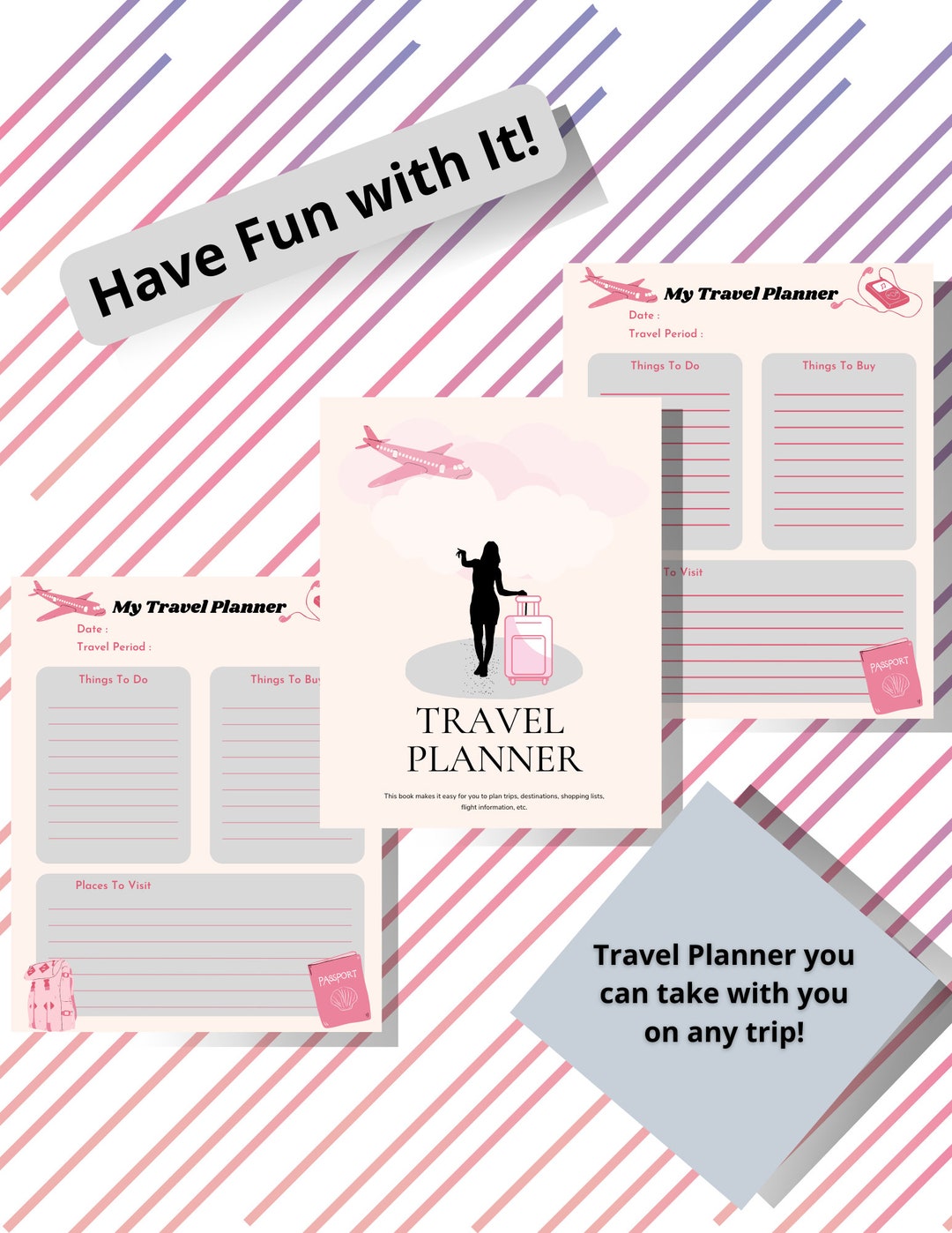 Travel Planner Printable, PDF File, Quick Print, Easy Print Activities ...