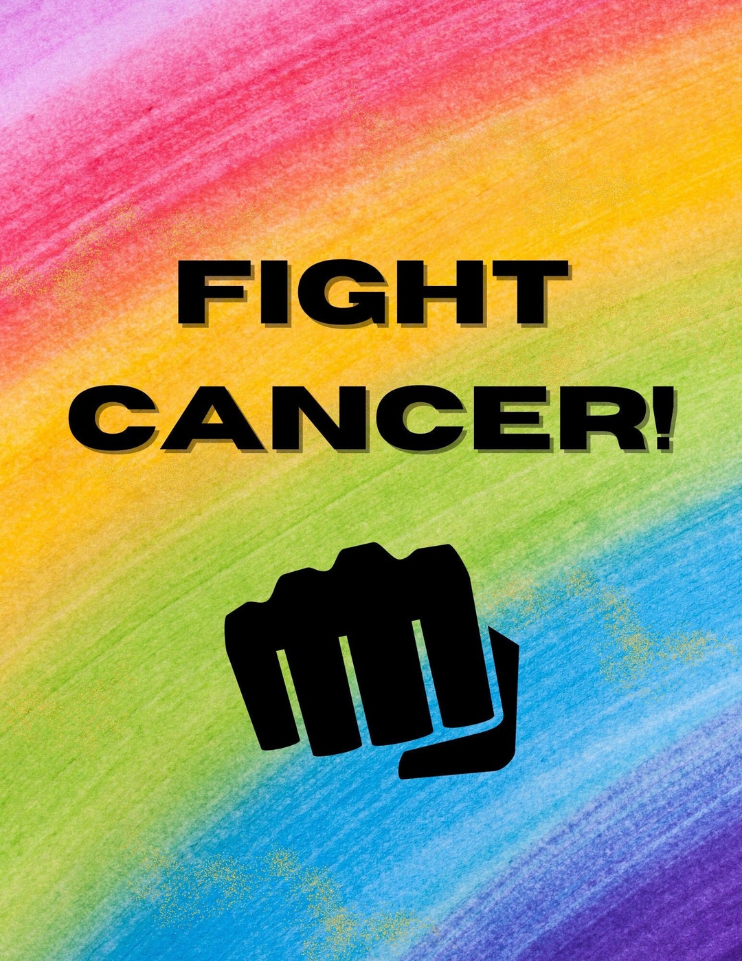Fight Cancer Rainbow Colors Digital Download, PNG File, Image Transfer ...