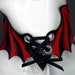RED BAT WINGS Corset Choker Handmade & Hand-painted Gothic Dark Artwork ...