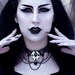 Raven Lace Necklace With Black and White Rhinestones With Black Drаped ...
