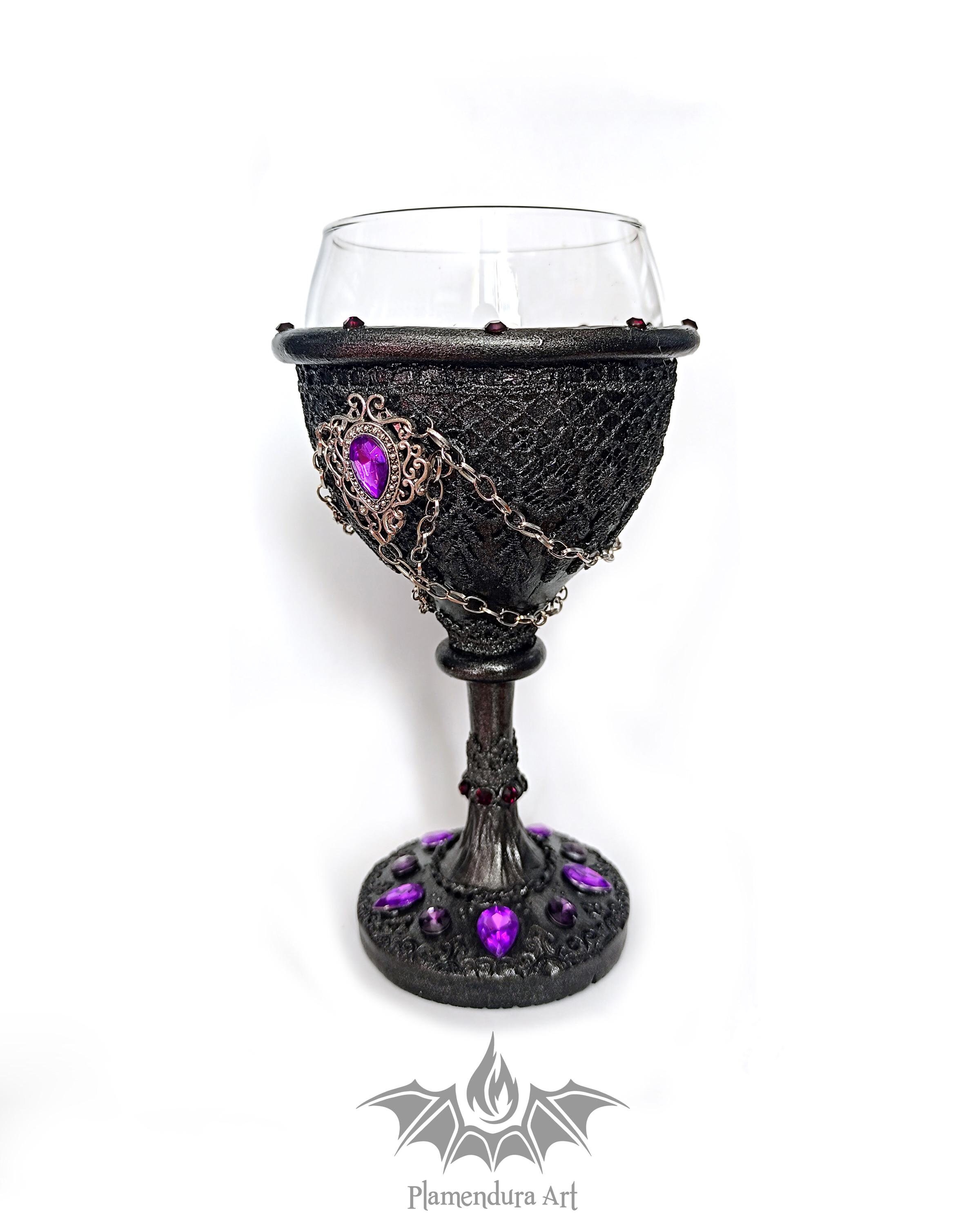 Vampire Royalty Purple Gothic Handmade One-of-a-kind Collectible Wine ...