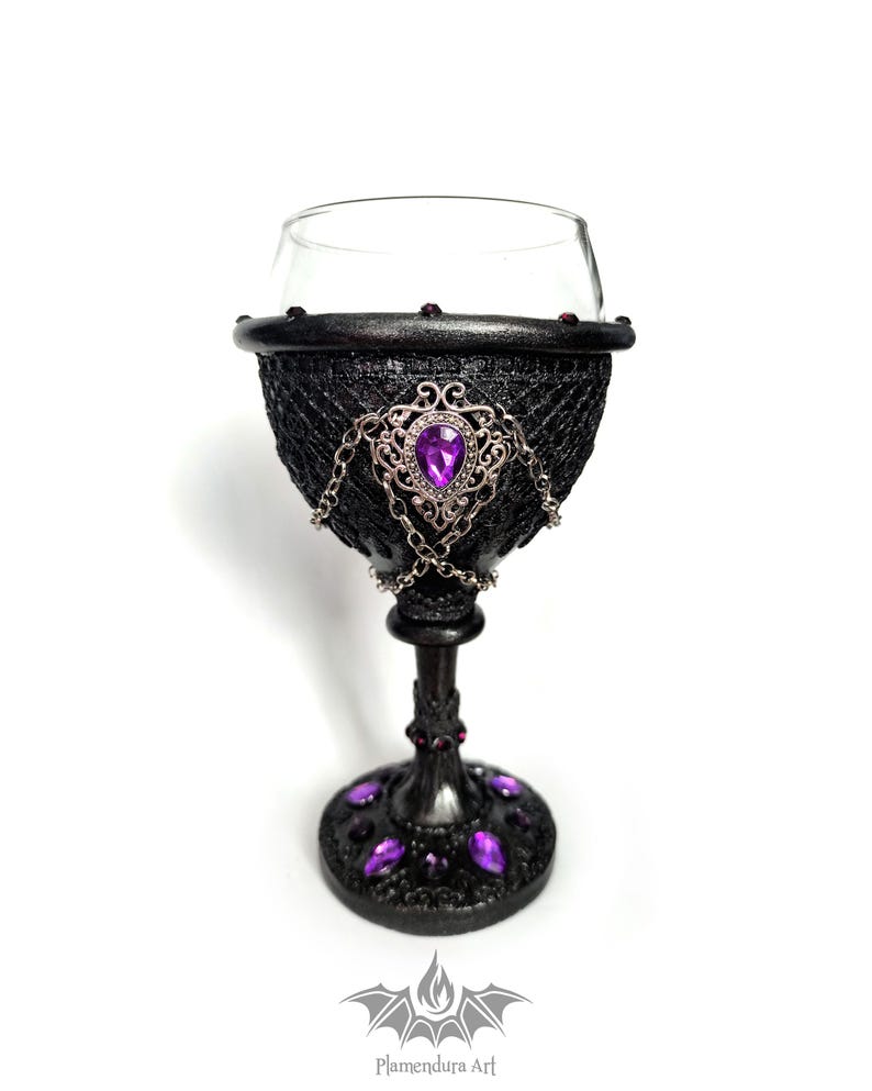 Vampire Royalty Purple Gothic Handmade One-of-a-kind Collectible Wine ...