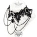Royal Onyx Lace Necklace With Black and White Rhinestones With Draped ...