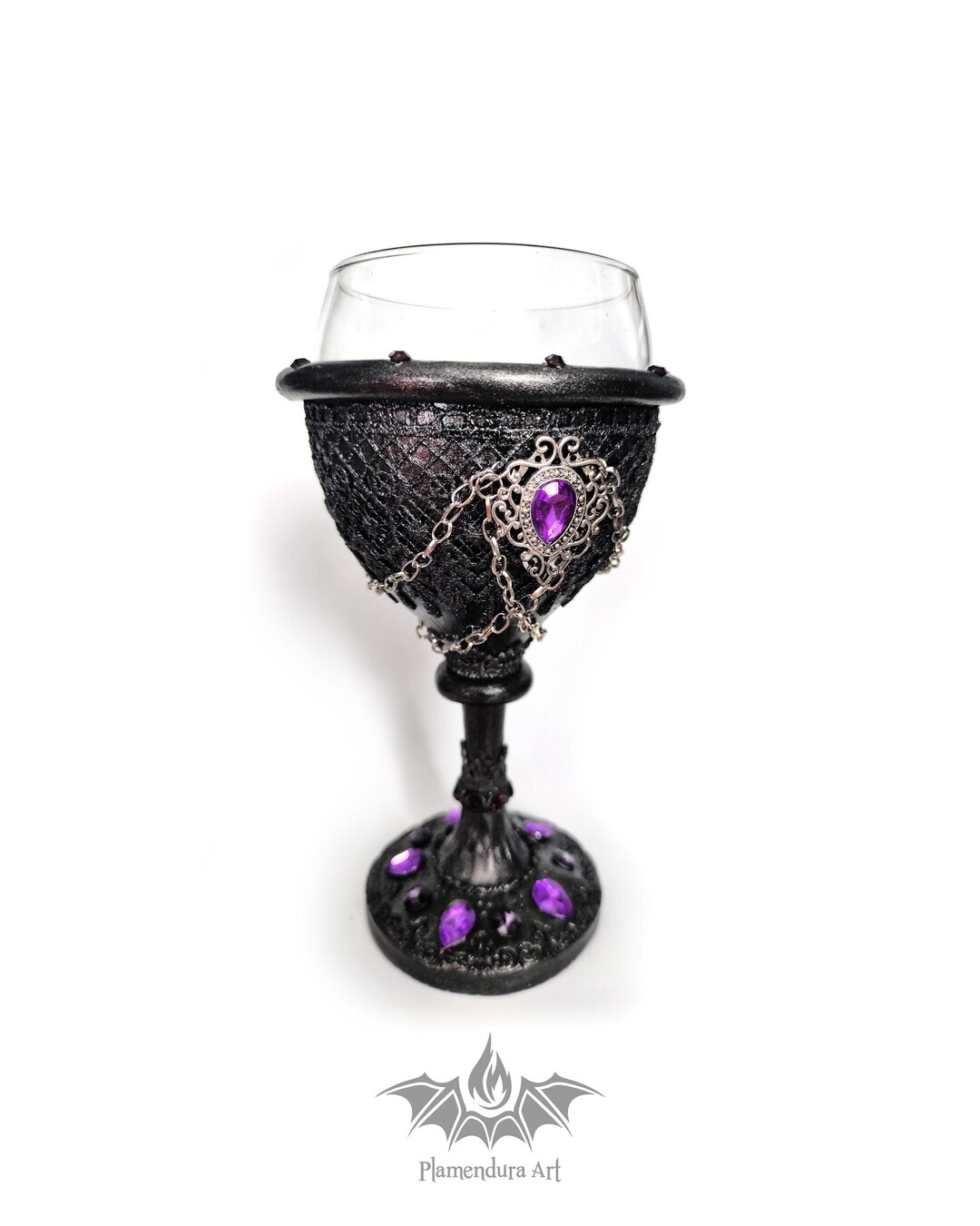 Vampire Royalty Purple Gothic Handmade One-of-a-kind Collectible Wine ...