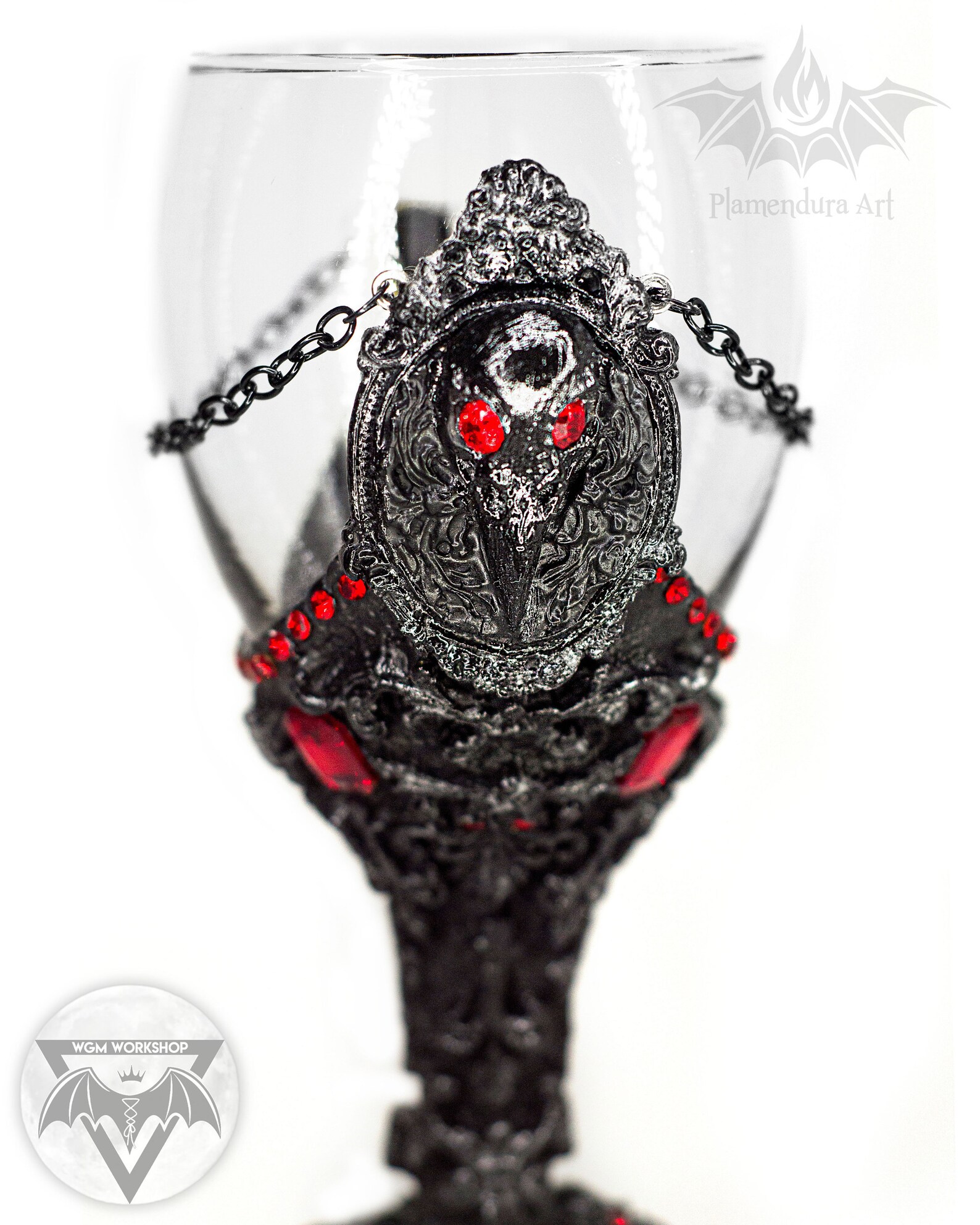 Raven Skulls One-of-a-kind Gothic Royalty Wine Glass Handmade ...