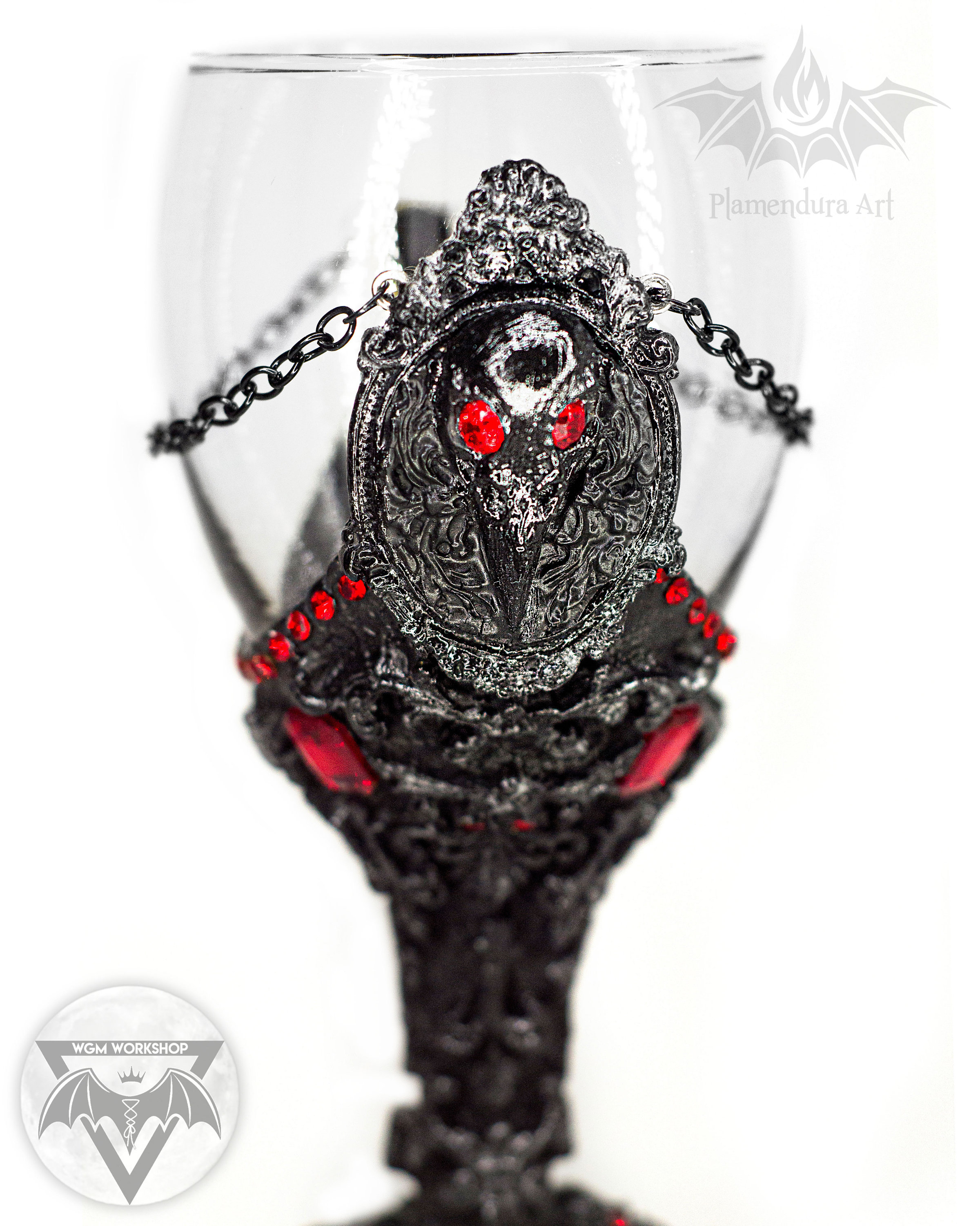 Raven Skulls One-of-a-kind Gothic Royalty Wine Glass Handmade ...
