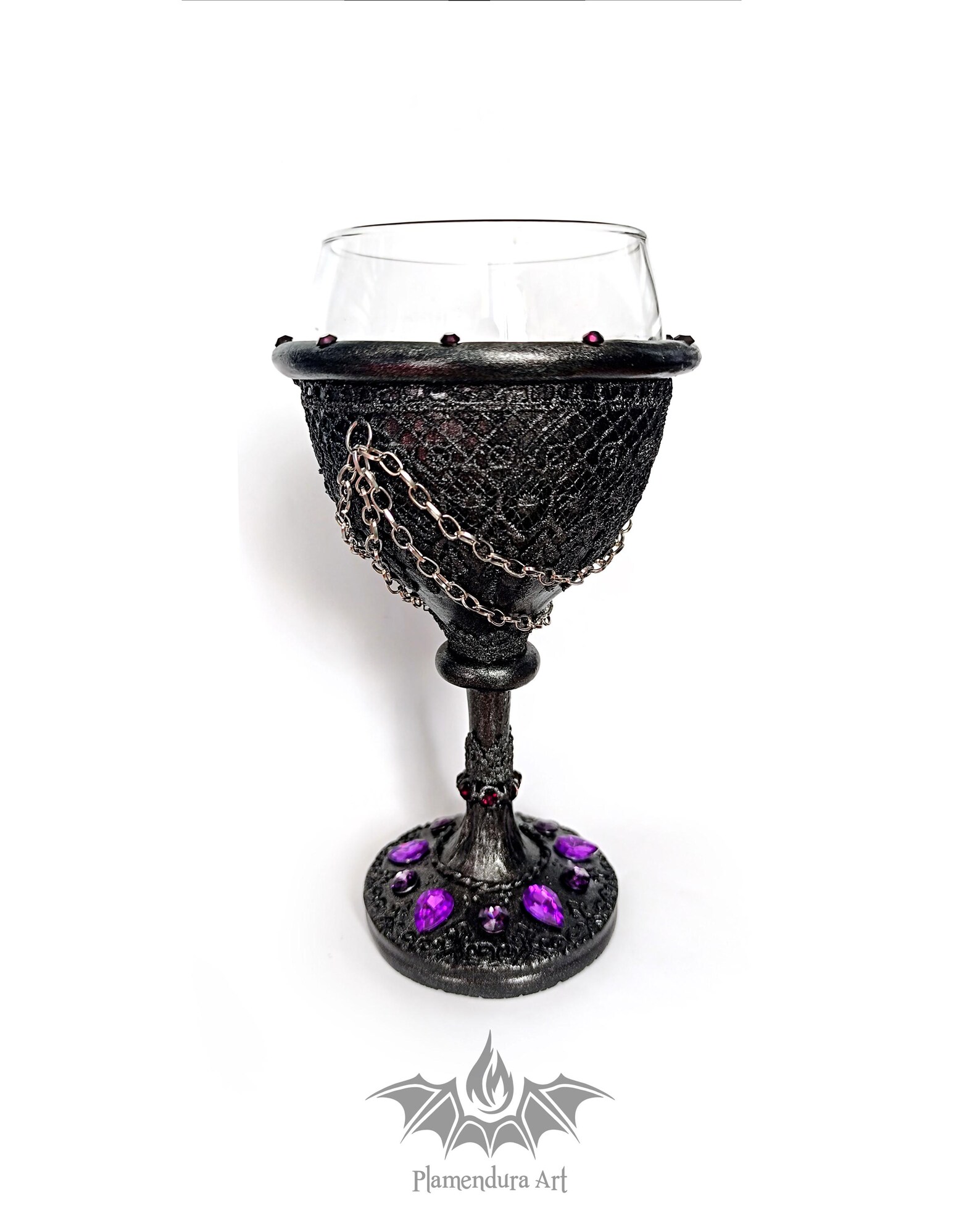 Vampire Royalty Purple Gothic Handmade One-of-a-kind Collectible Wine ...
