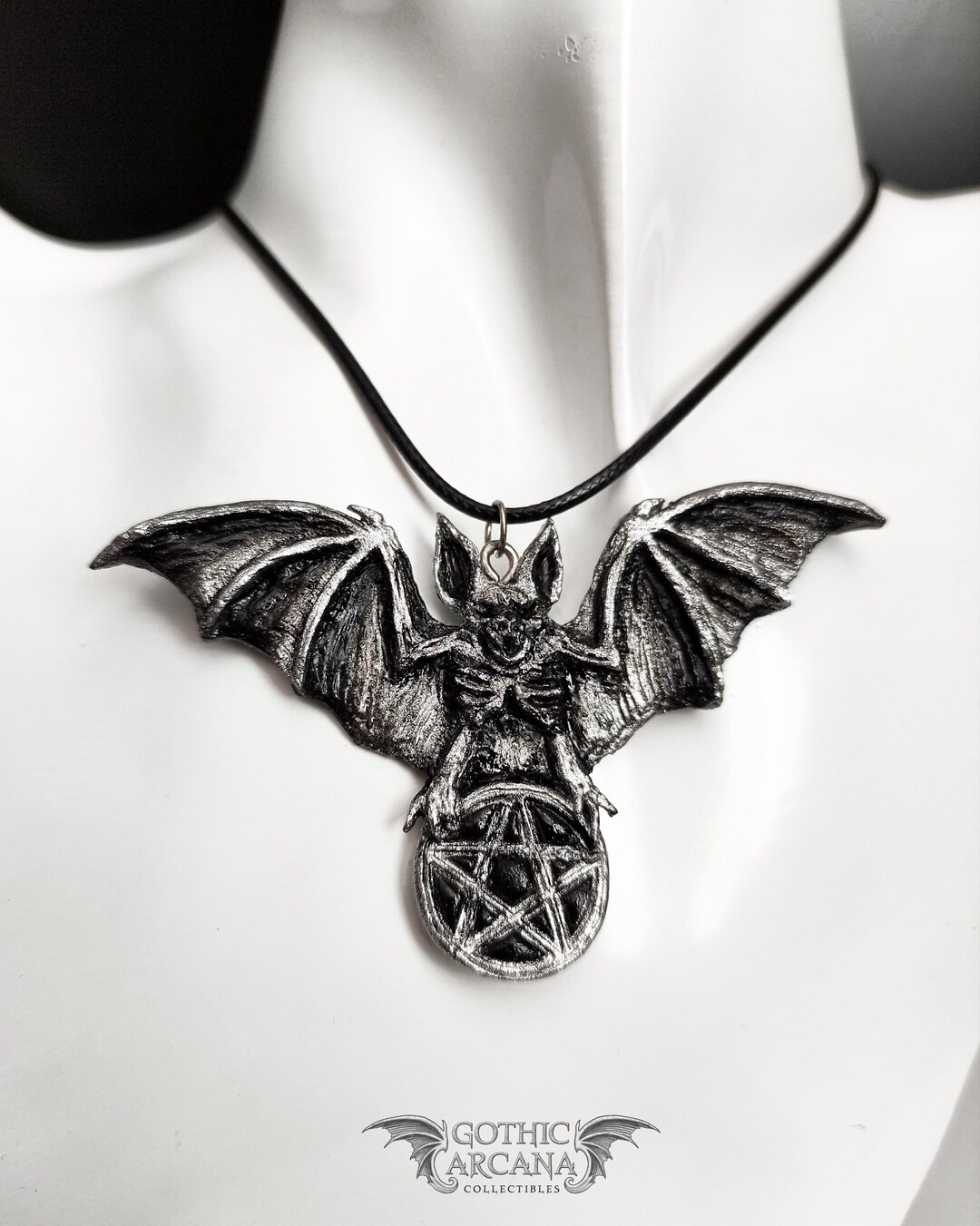 Bat & Pentacle Pendant | Licensed Gothic Tarot Cards Art by Joseph ...