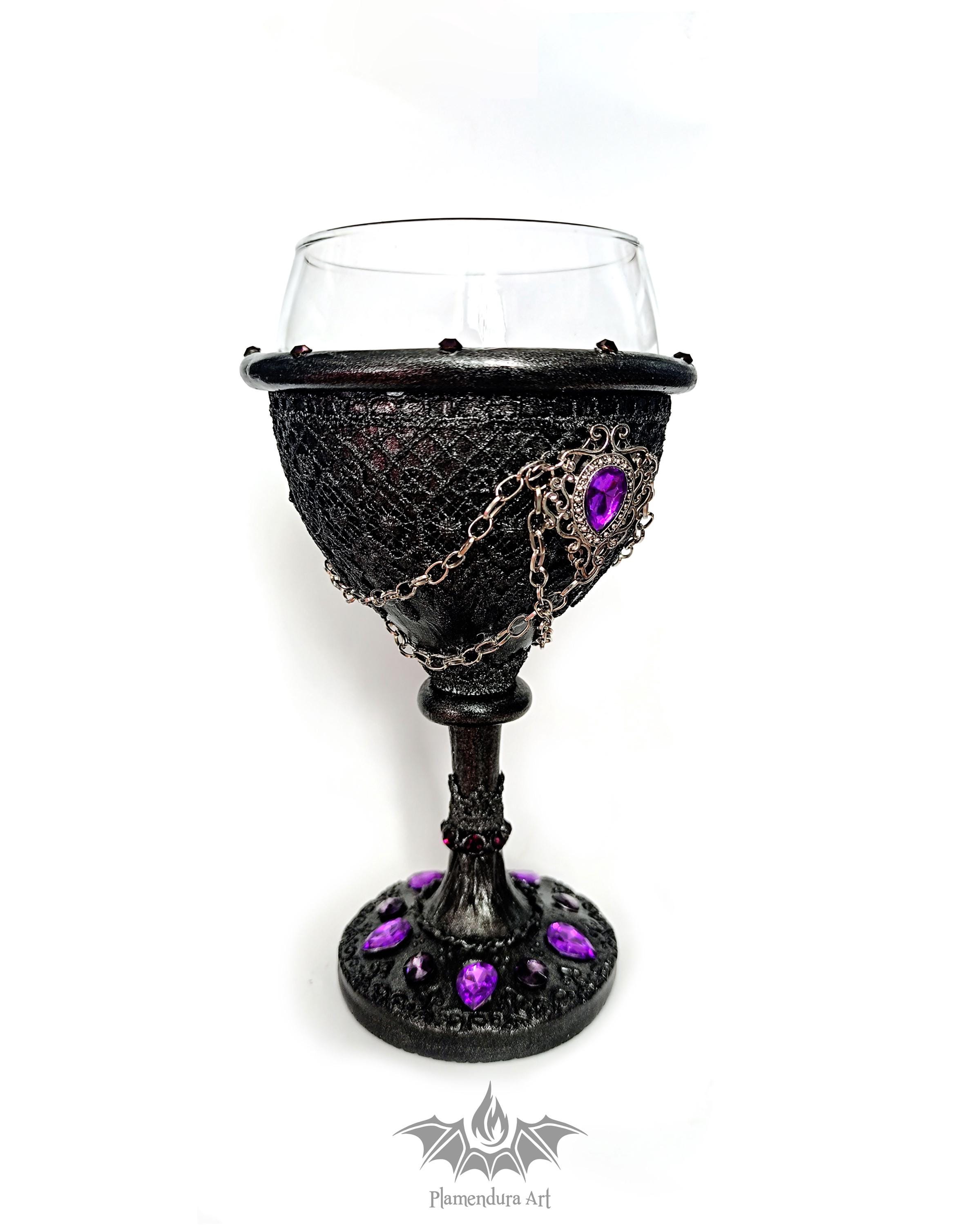Vampire Royalty Purple Gothic Handmade One-of-a-kind Collectible Wine ...