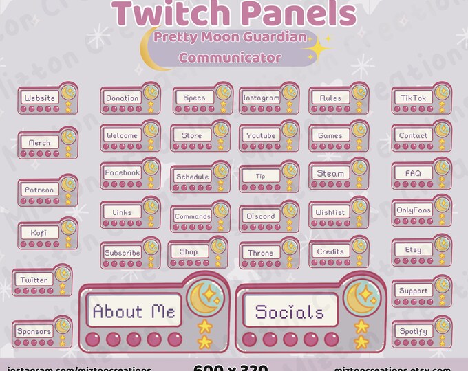 35 Kawaii Pretty Moon Guardian Communicator Twitch Panels Twitch ...