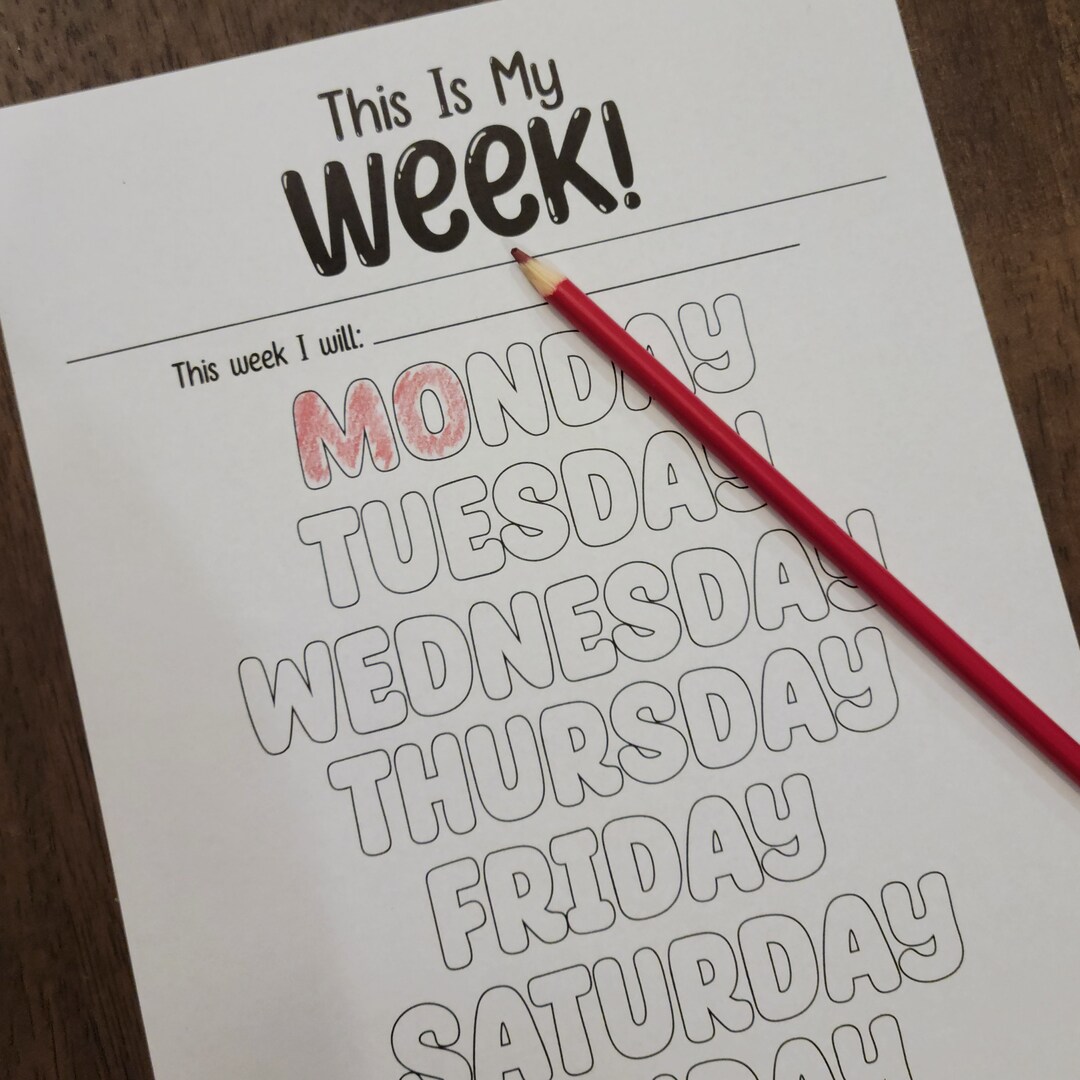 This is My Week Tracker - One Week Tracker - Etsy