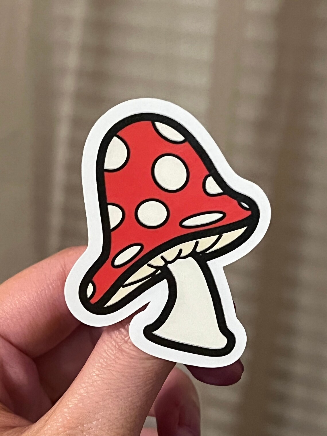 Red Mushroom Vinyl Sticker - Etsy