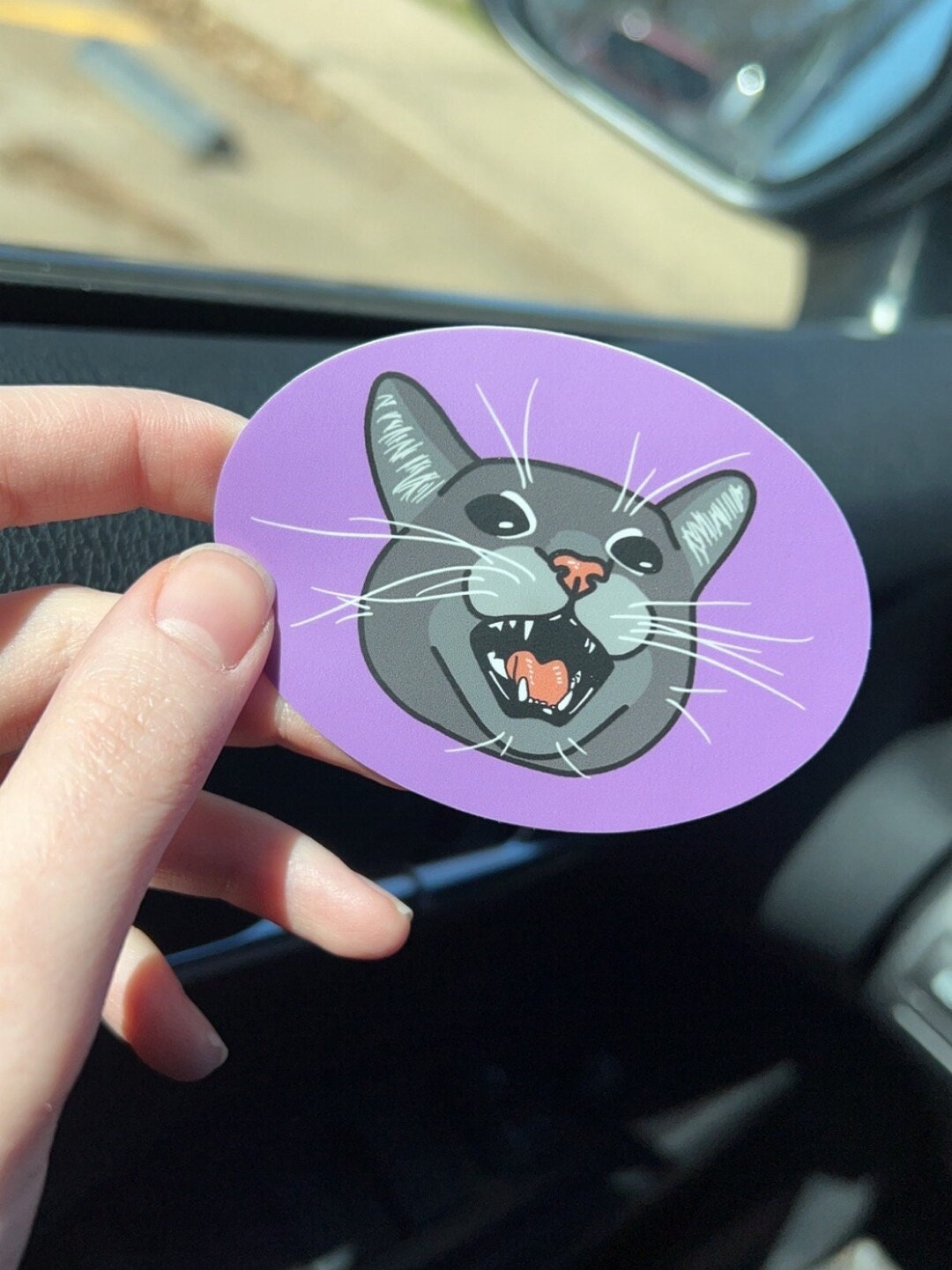 Meowing Cat Sticker - Etsy