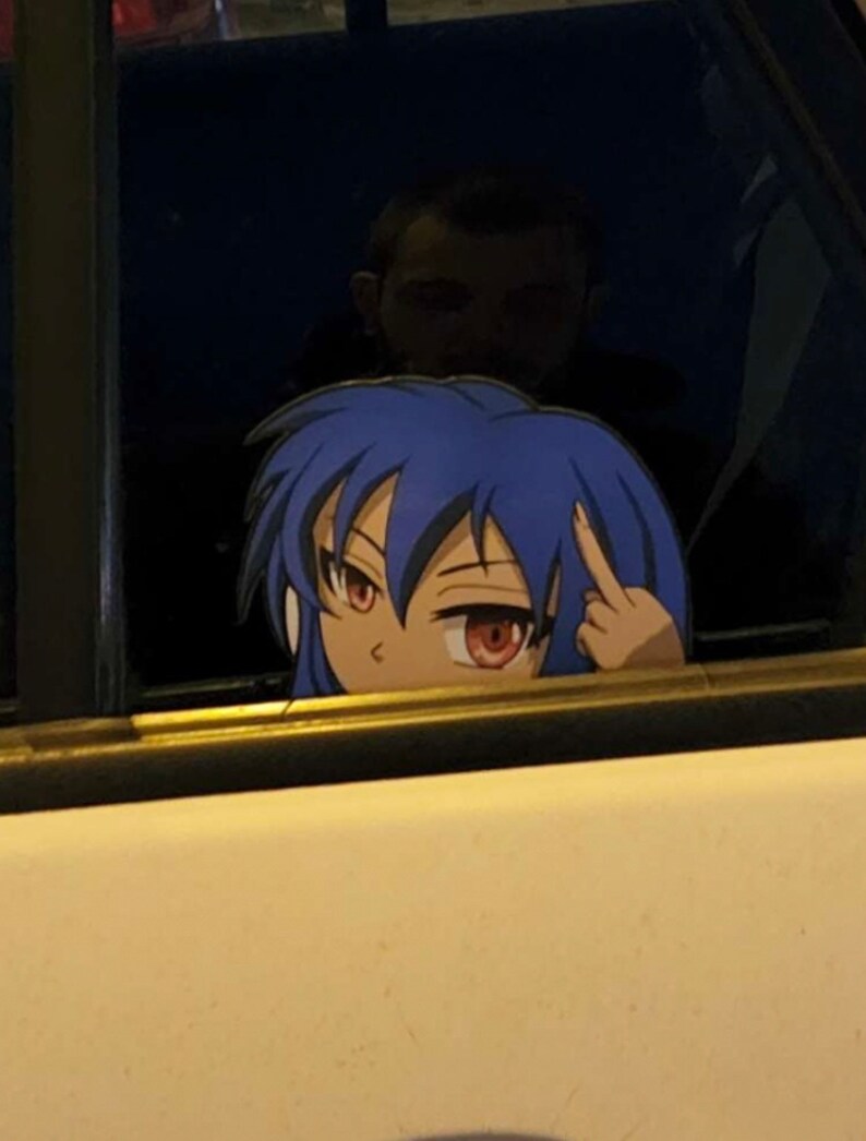 Anime Girl Car Peeker Sticker - Etsy