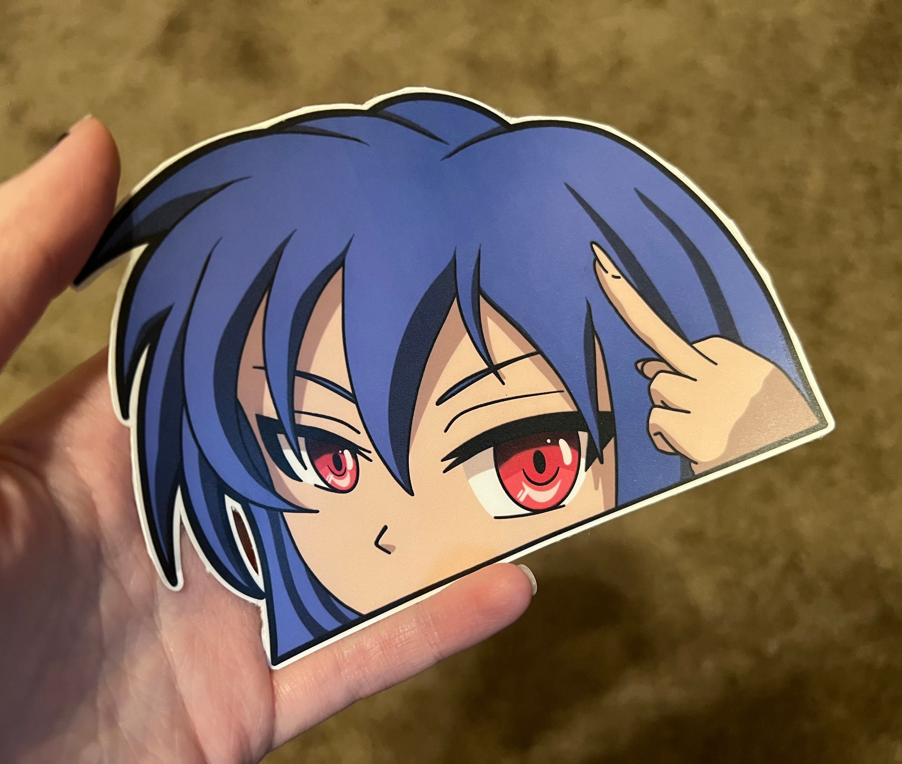 Anime Girl Car Peeker Sticker - Etsy