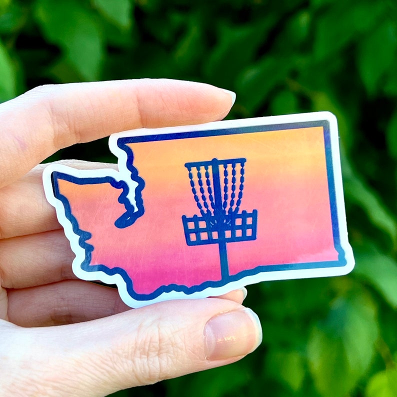 Washington Disc Golf Vinyl Sticker Disc Golf Basket Washington - Etsy