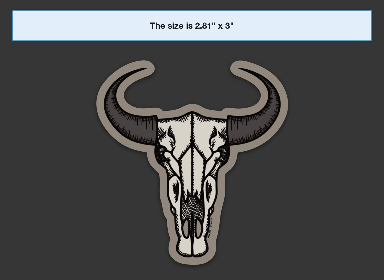 Longhorn Skull Sticker - Etsy