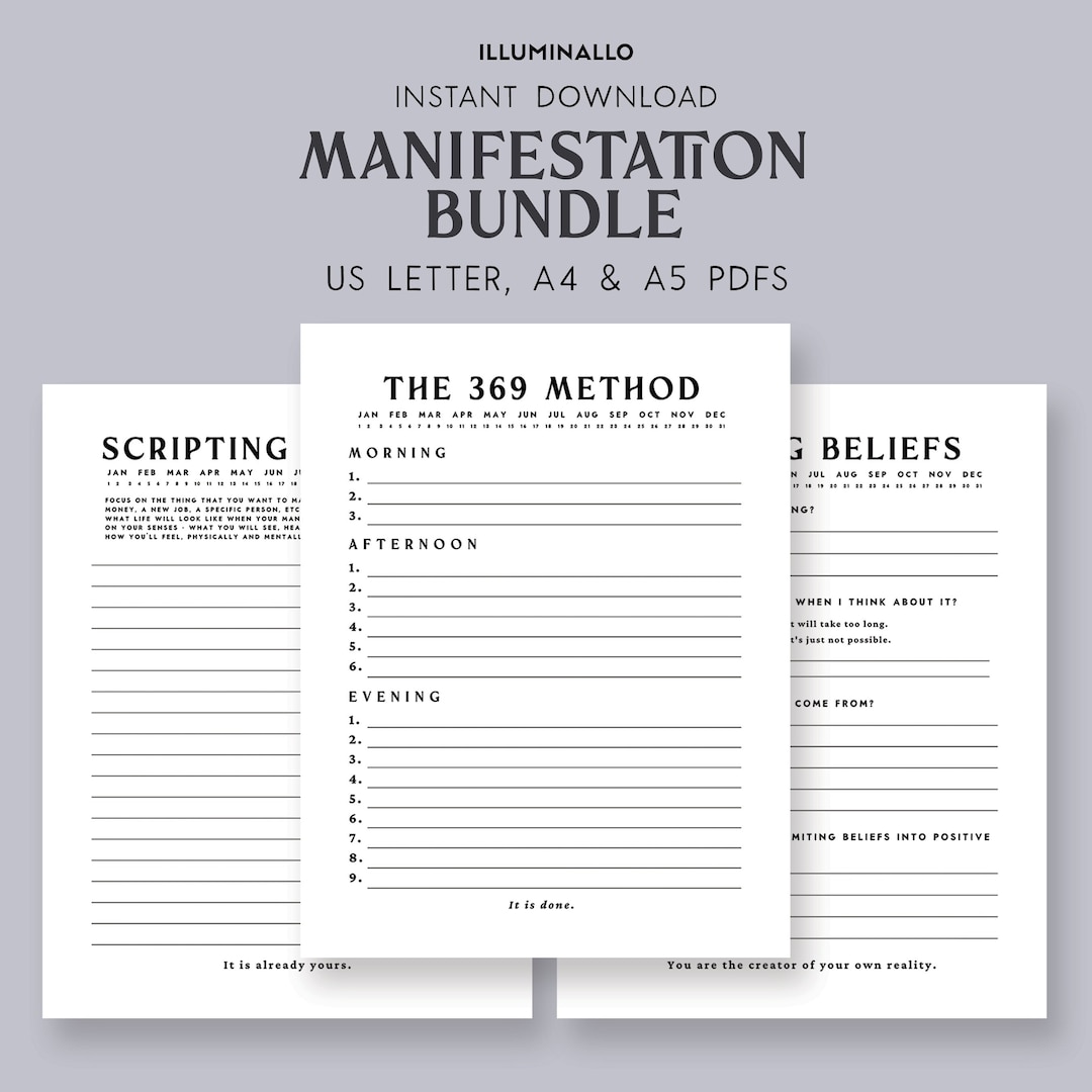 Manifesting Planner Printable, 369 Manifestation, 333 Manifestation ...