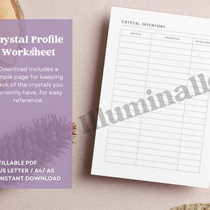 Printable Crystal Profile Worksheets, Printable Grimoire Pages ...