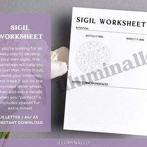 Sigil Making Printable Worksheet, Grimoire Pages Printable, Printable ...
