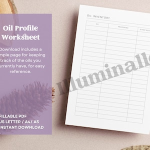 Printable Oil Profile, Essential Oil Worksheet, Printable Grimoire ...
