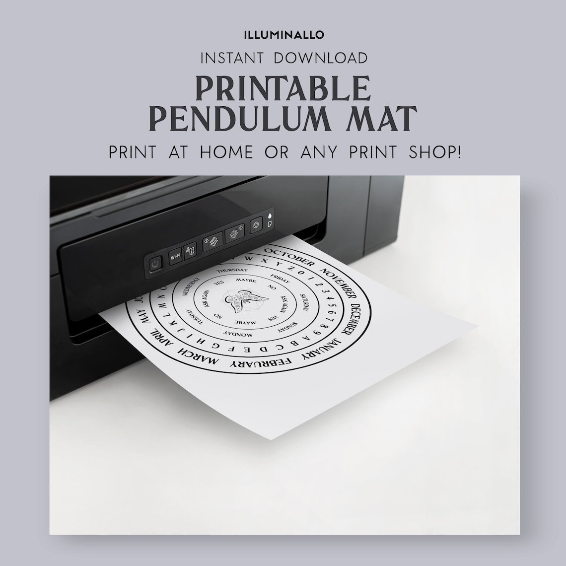 Pendulum Board Printable, Pendulum Mat Printable, Downloadable Pendulum ...