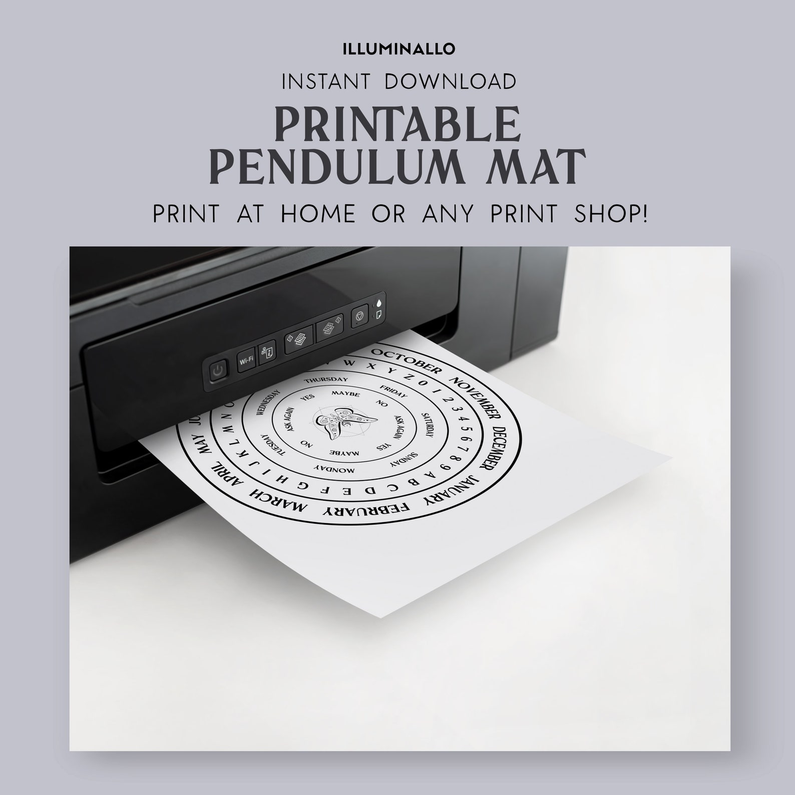 Pendulum Board Printable, Pendulum Mat Printable, Downloadable Pendulum ...