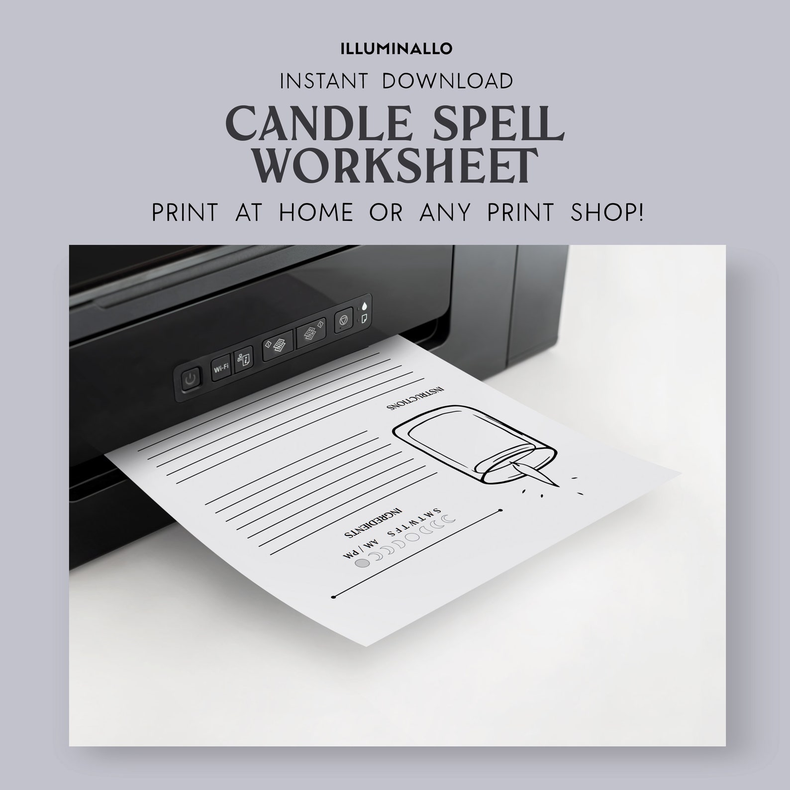 Candle Magic Worksheet, Candle Spell Worksheet, Printable Witch ...