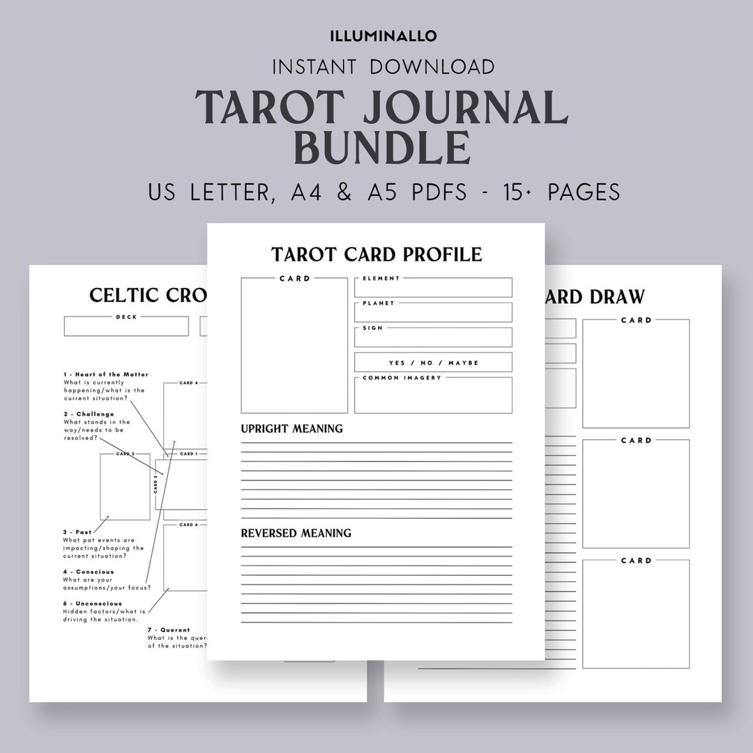 Tarot Journal Printable, Tarot Journal, Tarot Workbook, Tarot Journal ...