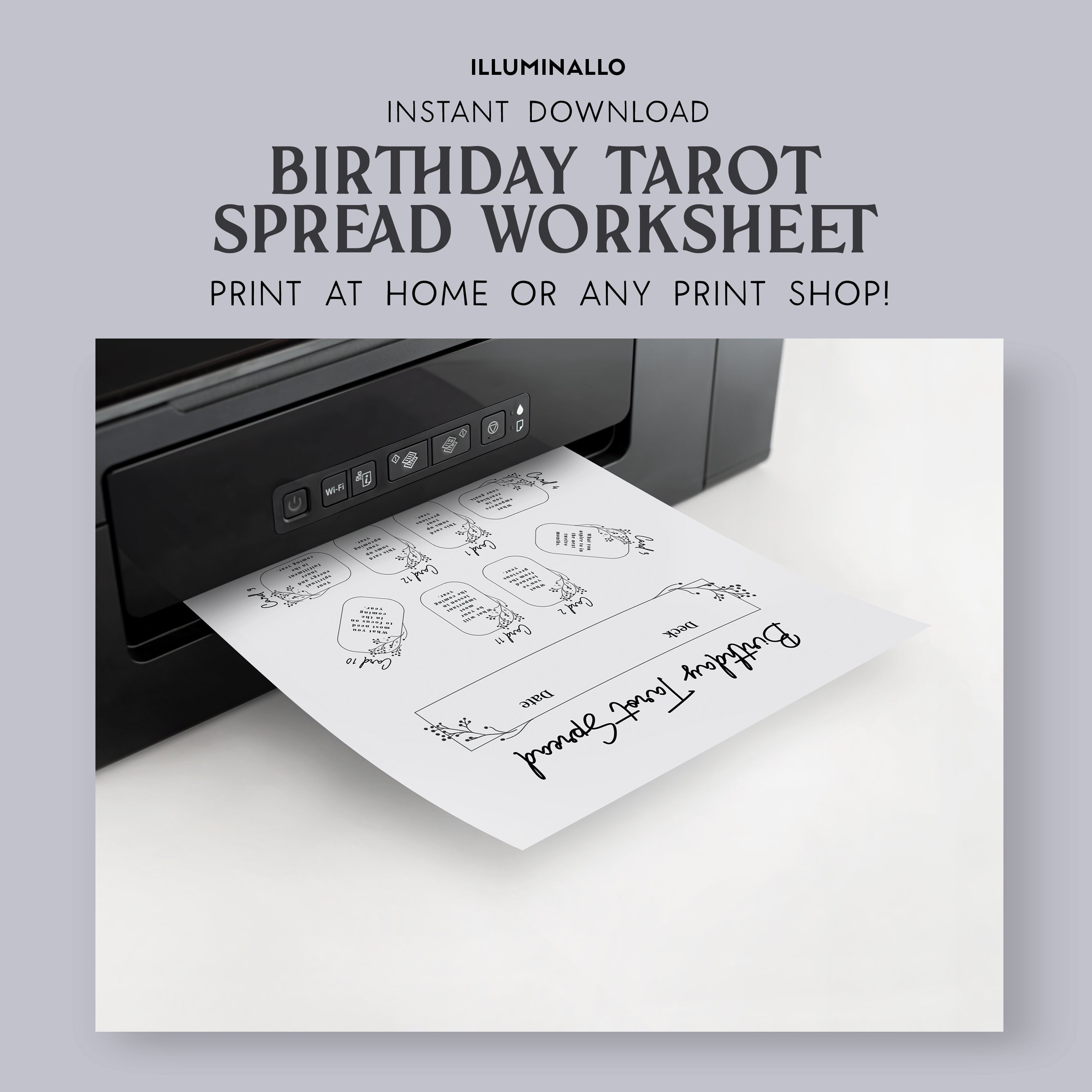 Printable Birthday Tarot Spread Worksheet Tarot Spread PDF - Etsy