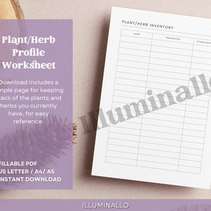 Printable Herb Profile Printable Plant Profile Printable - Etsy