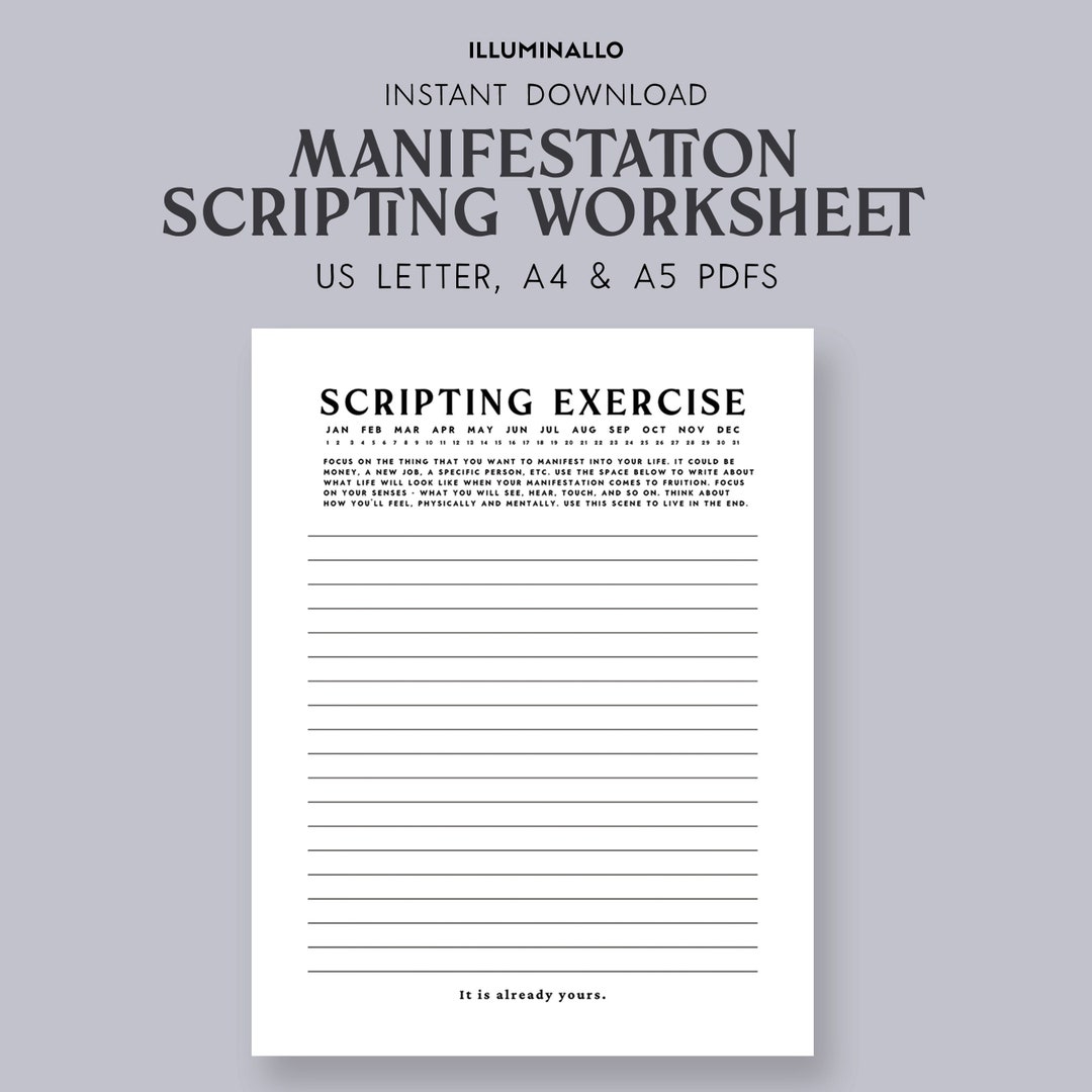 Scripting Journal Printable, Printable Manifestation, Manifesting ...