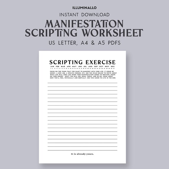 Scripting Journal Printable Printable Manifestation - Etsy