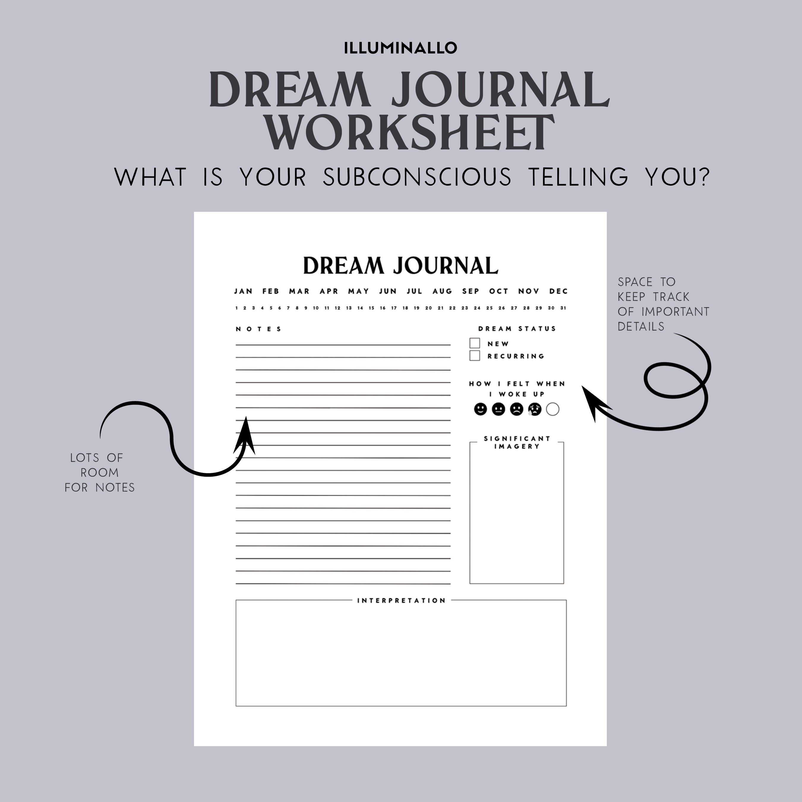 Printable Dream Journal, Dream Journal Printable, Dream Journal ...
