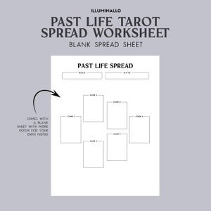 Past Lives Tarot Spread Printable, Past Lives Tarot Worksheet, Tarot ...