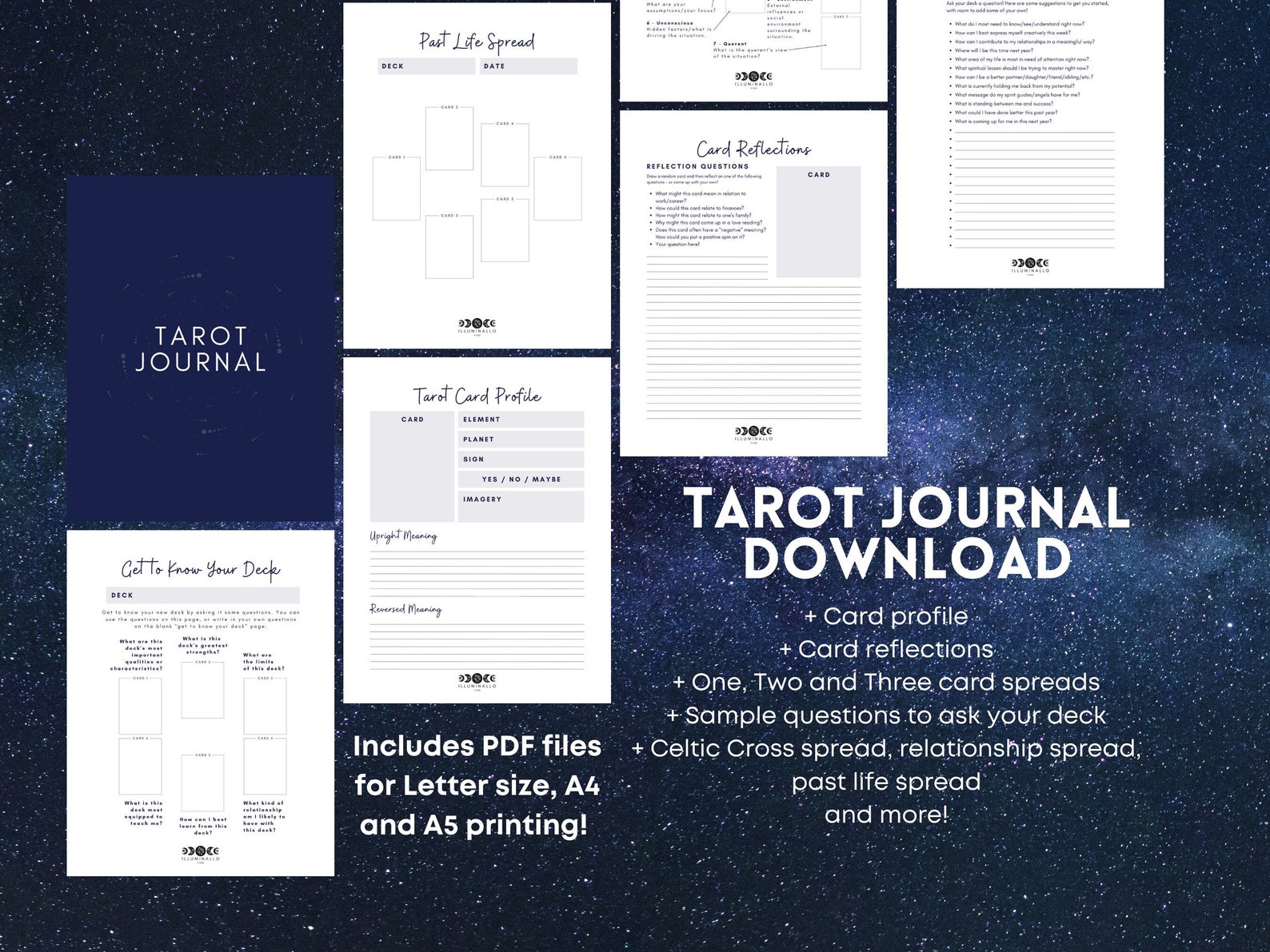 Tarot Journal Printable Tarot Journal Tarot Workbook Tarot | Etsy