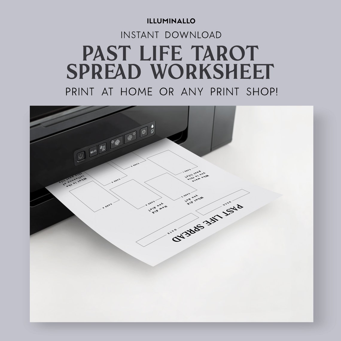 Past Lives Tarot Spread Printable, Past Lives Tarot Worksheet, Tarot ...