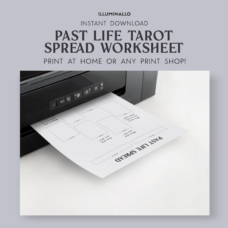 Past Lives Tarot Spread Printable, Past Lives Tarot Worksheet, Tarot ...