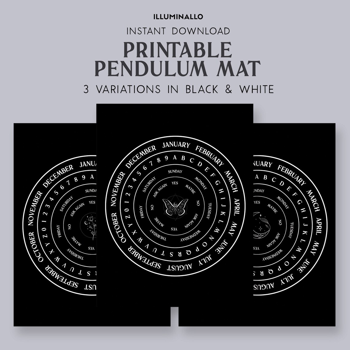 Pendulum Board Printable, Pendulum Mat Printable, Downloadable Pendulum ...