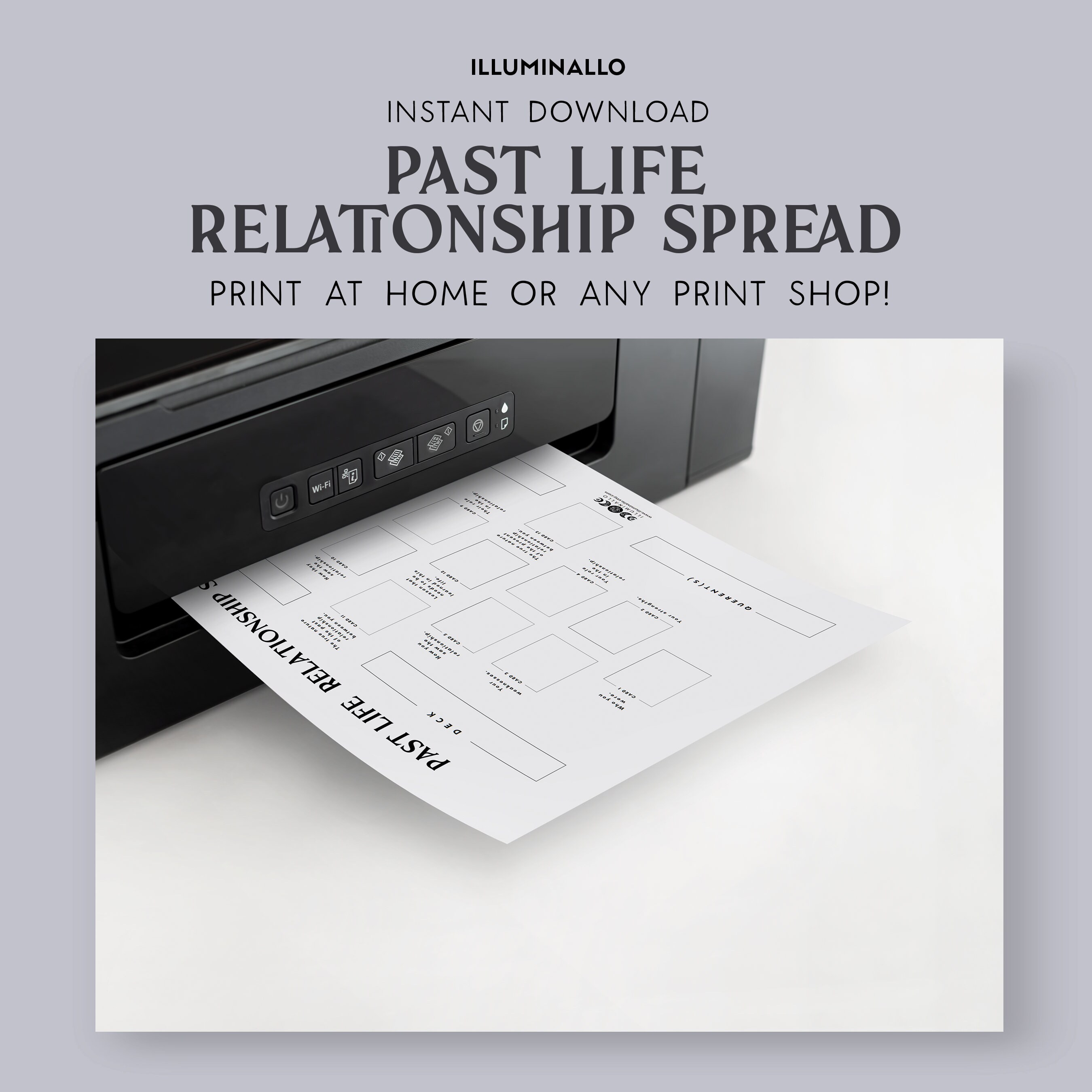 Past Life Tarot Spread Guided Worksheet, Past Life Reading, Tarot ...