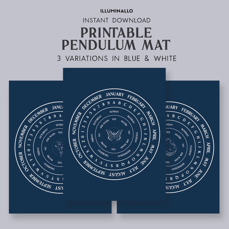 Pendulum Board Printable, Pendulum Mat Printable, Downloadable Pendulum ...