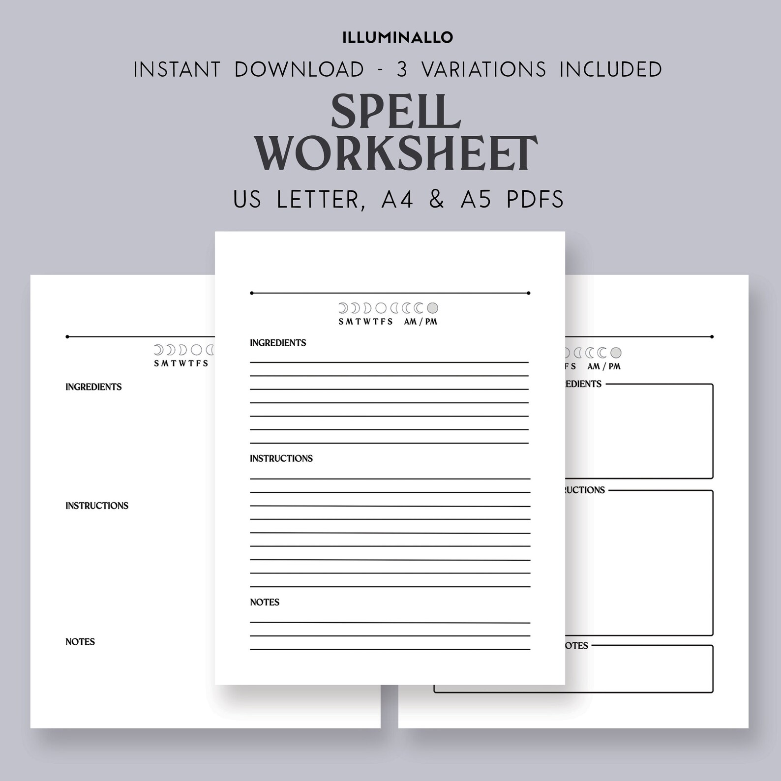 Spellwork Worksheet, Printable Spellwork PDF, Printable Witch Worksheet ...