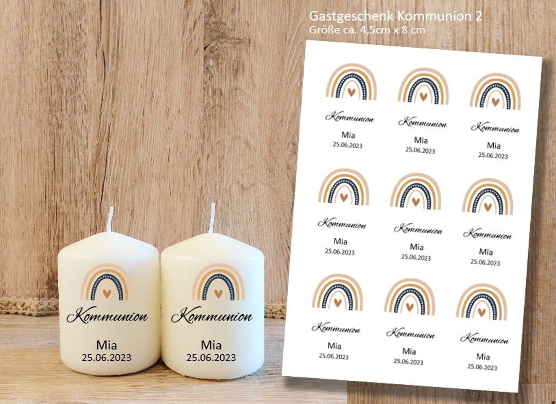 Communion Personalized Candle Tattoos Candle Stickers Water - Etsy